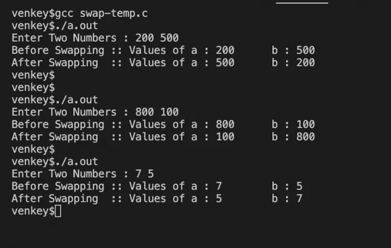 Program To Swap Two Numbers Swapping Program In C Language Sillycodes