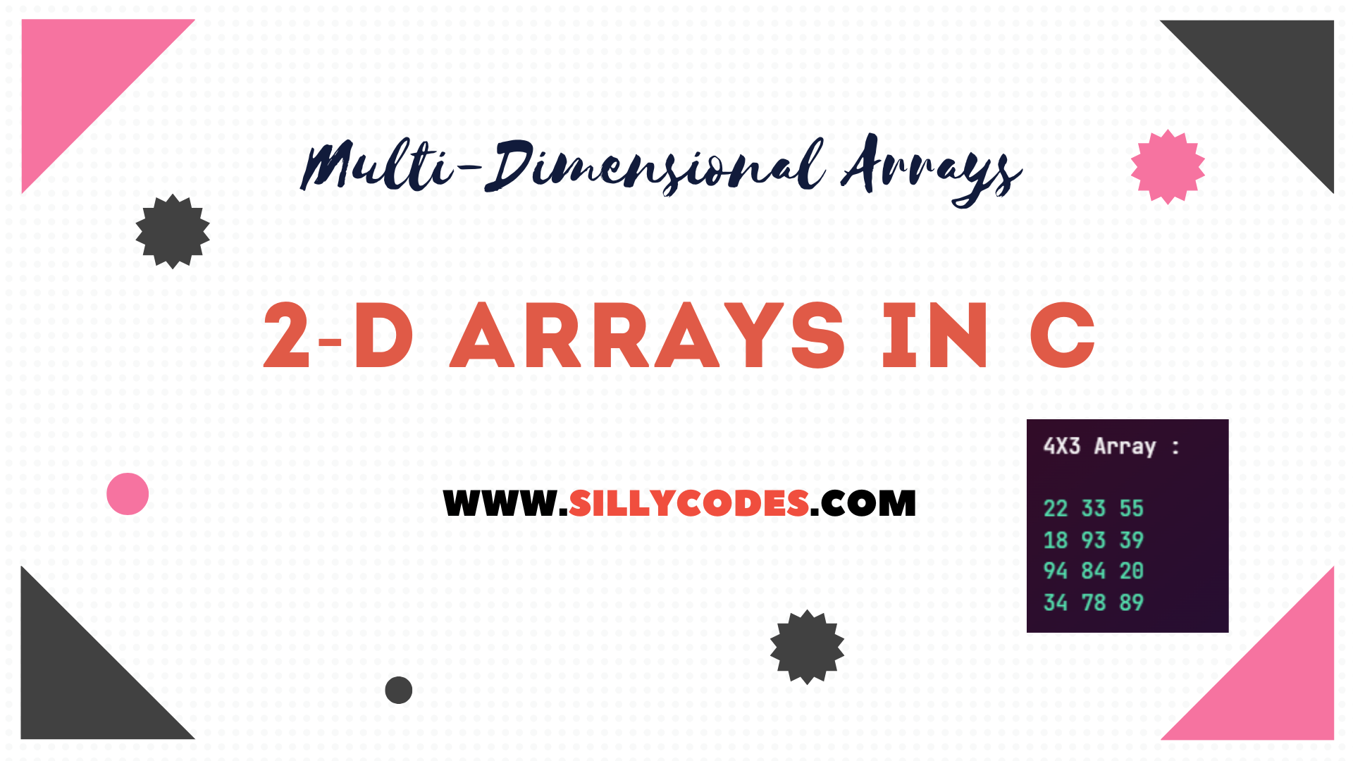 2D Arrays In C Multi dimensional Arrays Language SillyCodes