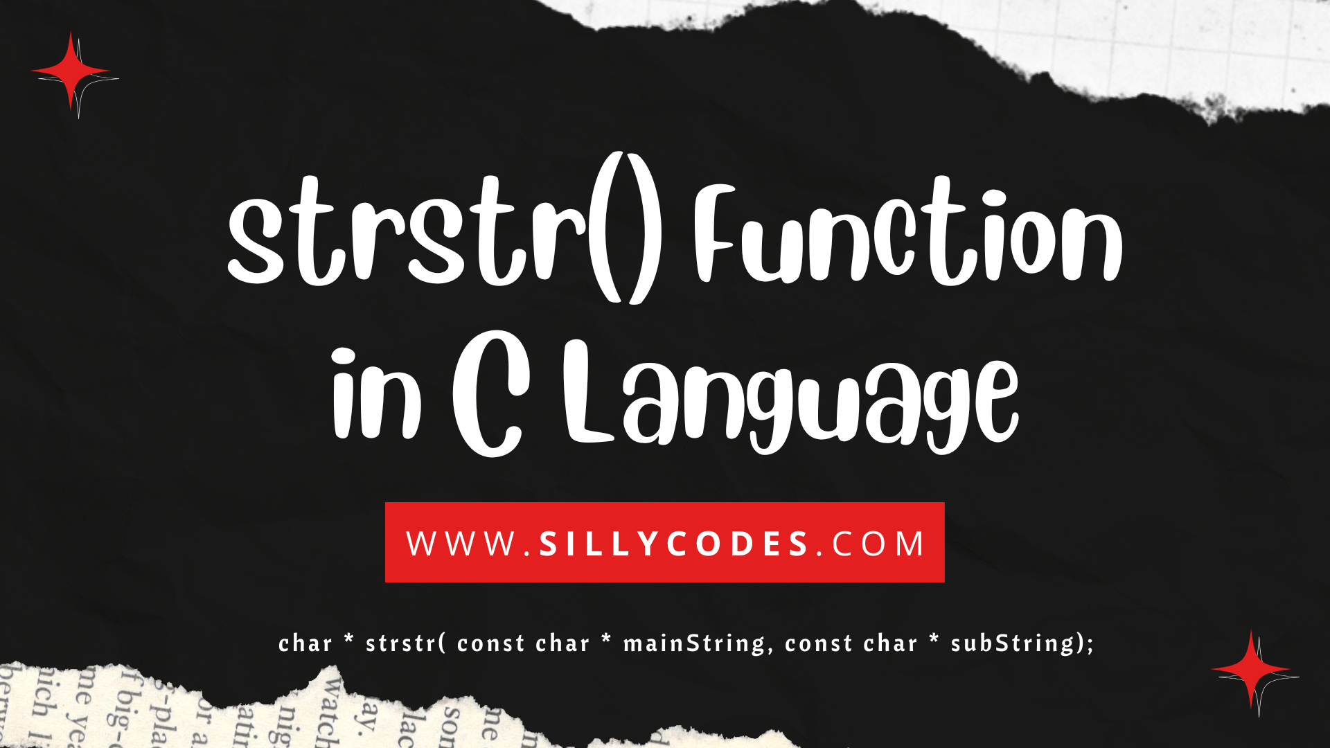 Strstr In C Language String Library Function SillyCodes
